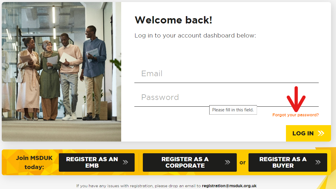 Password reset - MSDUK